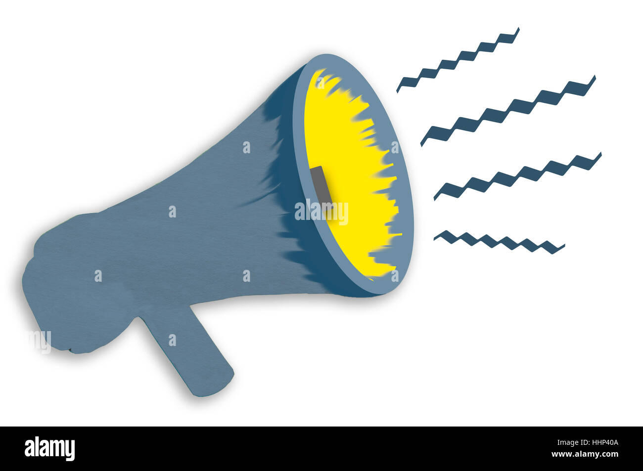 Announcement of important message from a megaphone Stock Photo - Alamy
