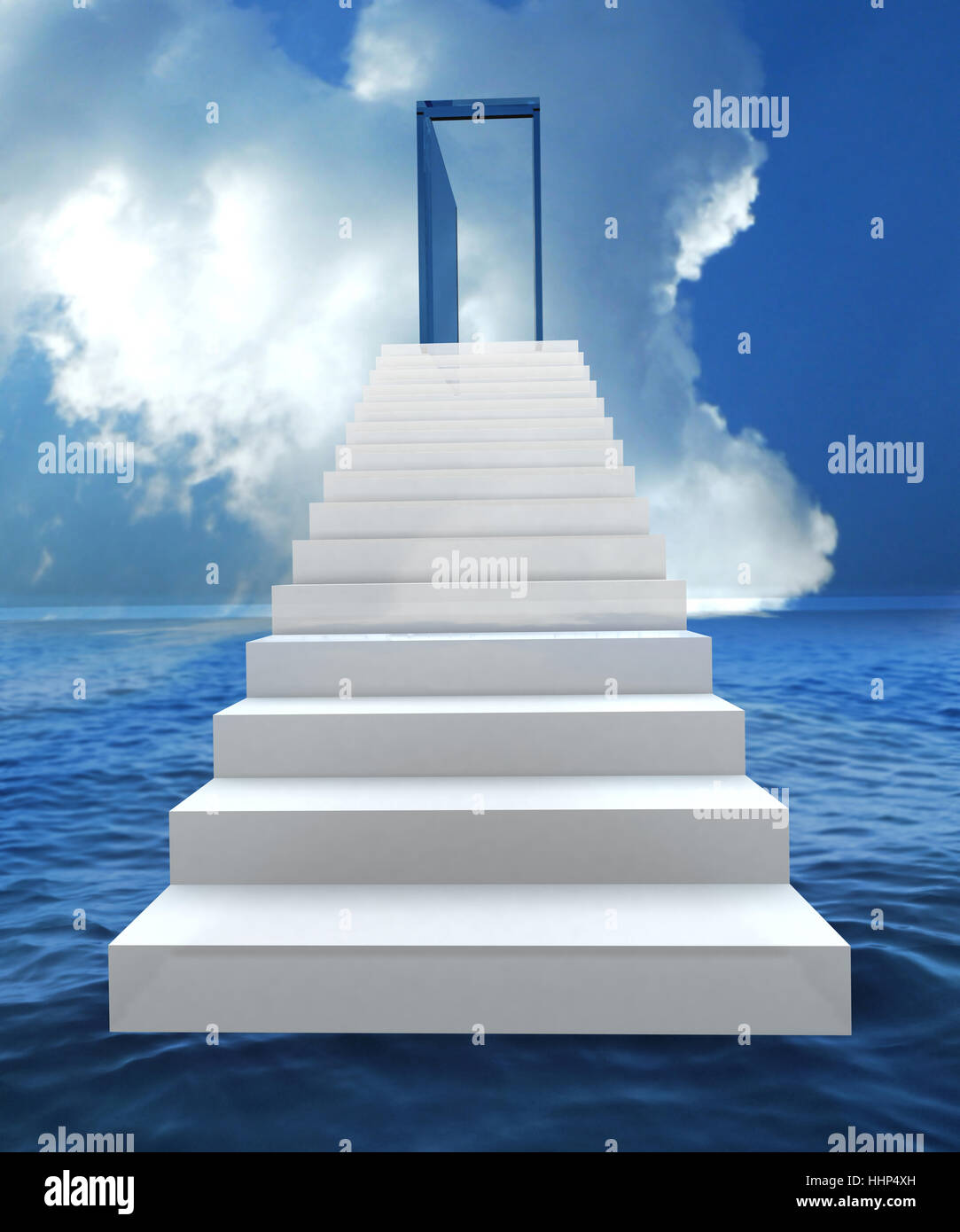 blue, stairs, danger, model, design, project, concept, plan, draft ...