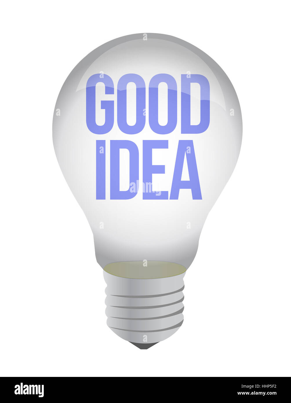 good idea text lightbulb illustration design over white Stock Photo - Alamy