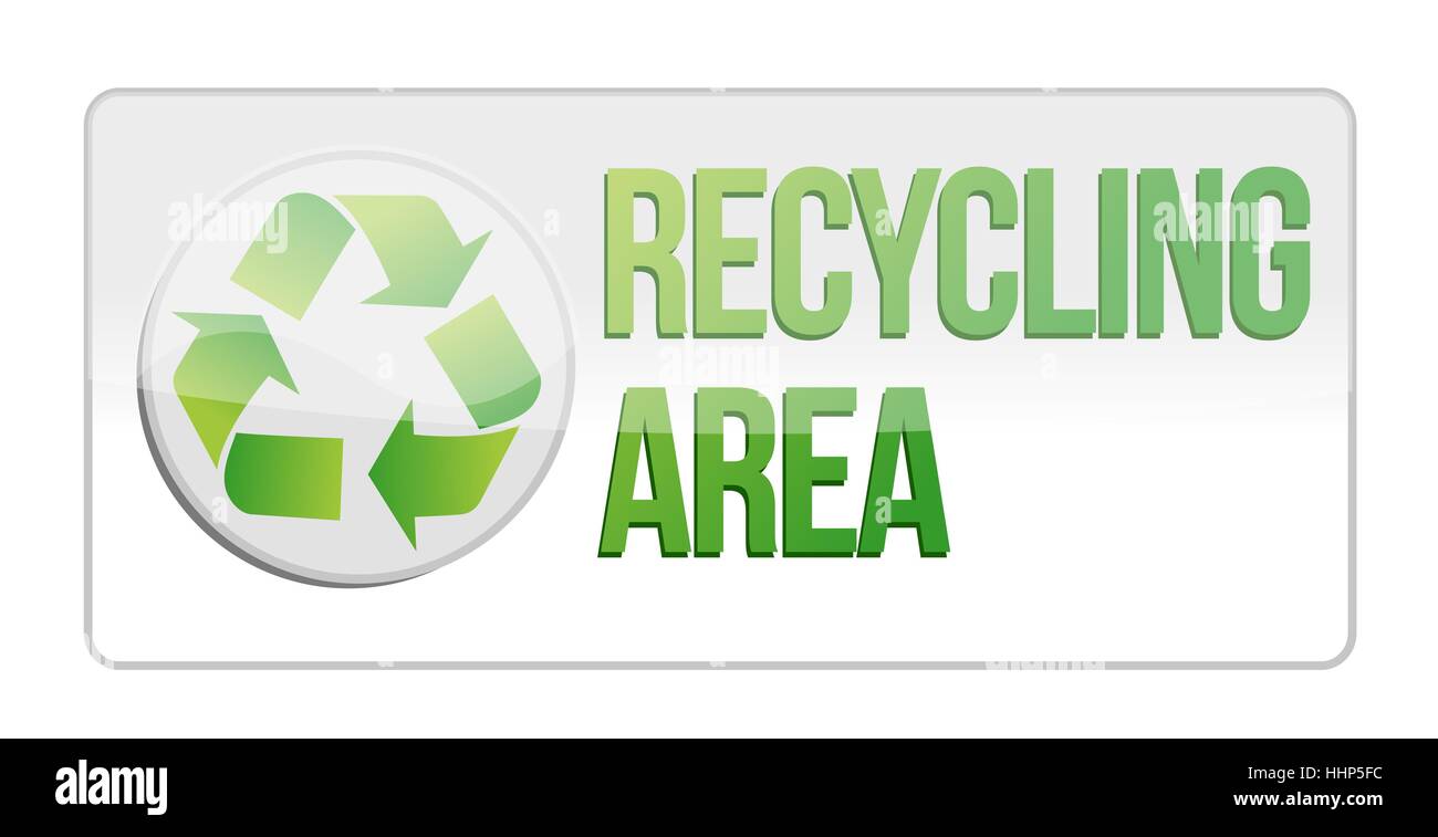 recycling area sign illustration design over white Stock Photo - Alamy