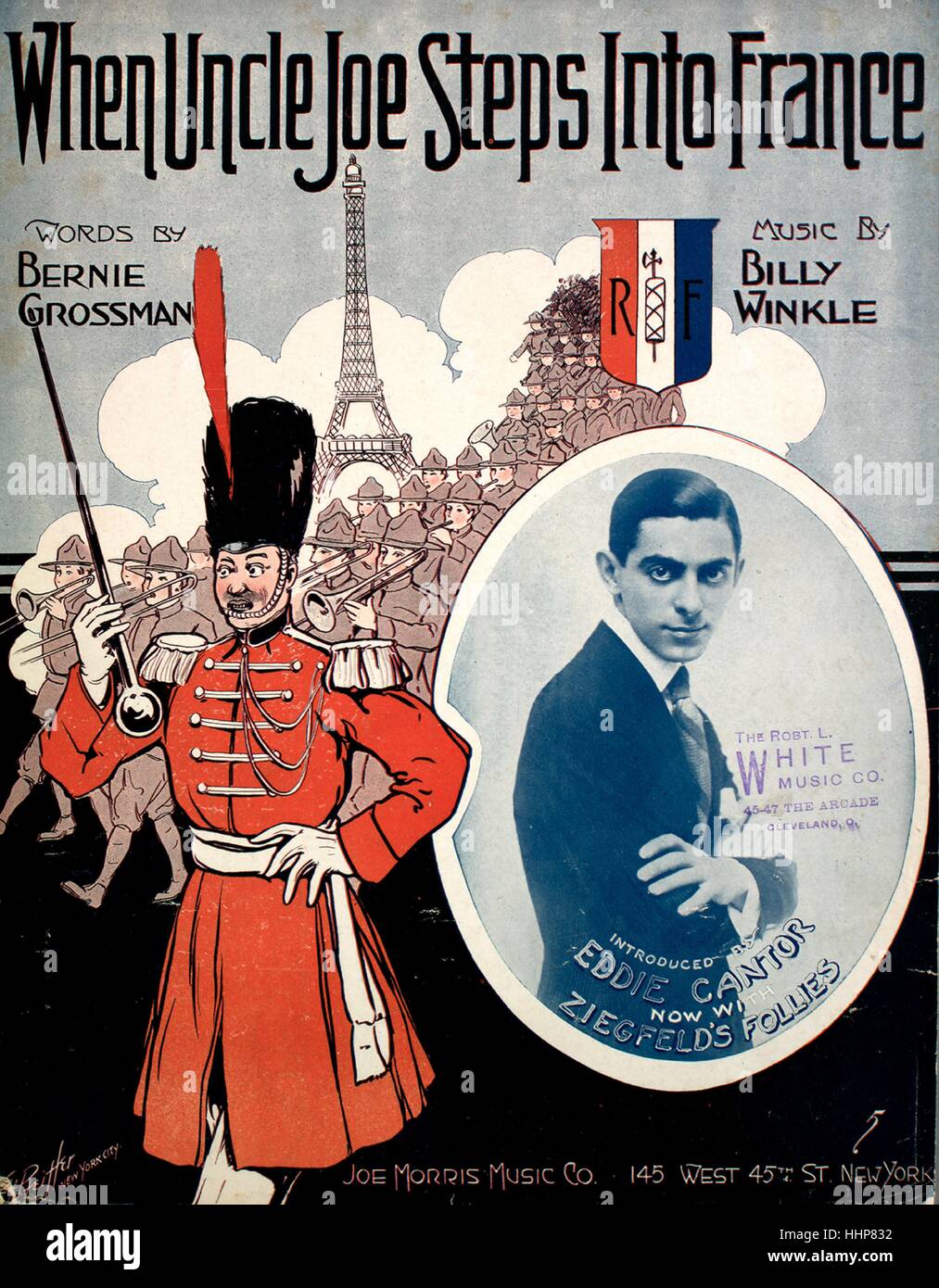 Sheet music cover image of the song 'When Uncle Joe Steps Into France ...