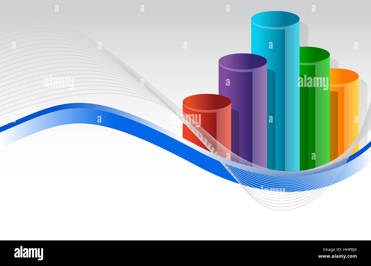 colorful business graph illustration design over white Stock Photo - Alamy