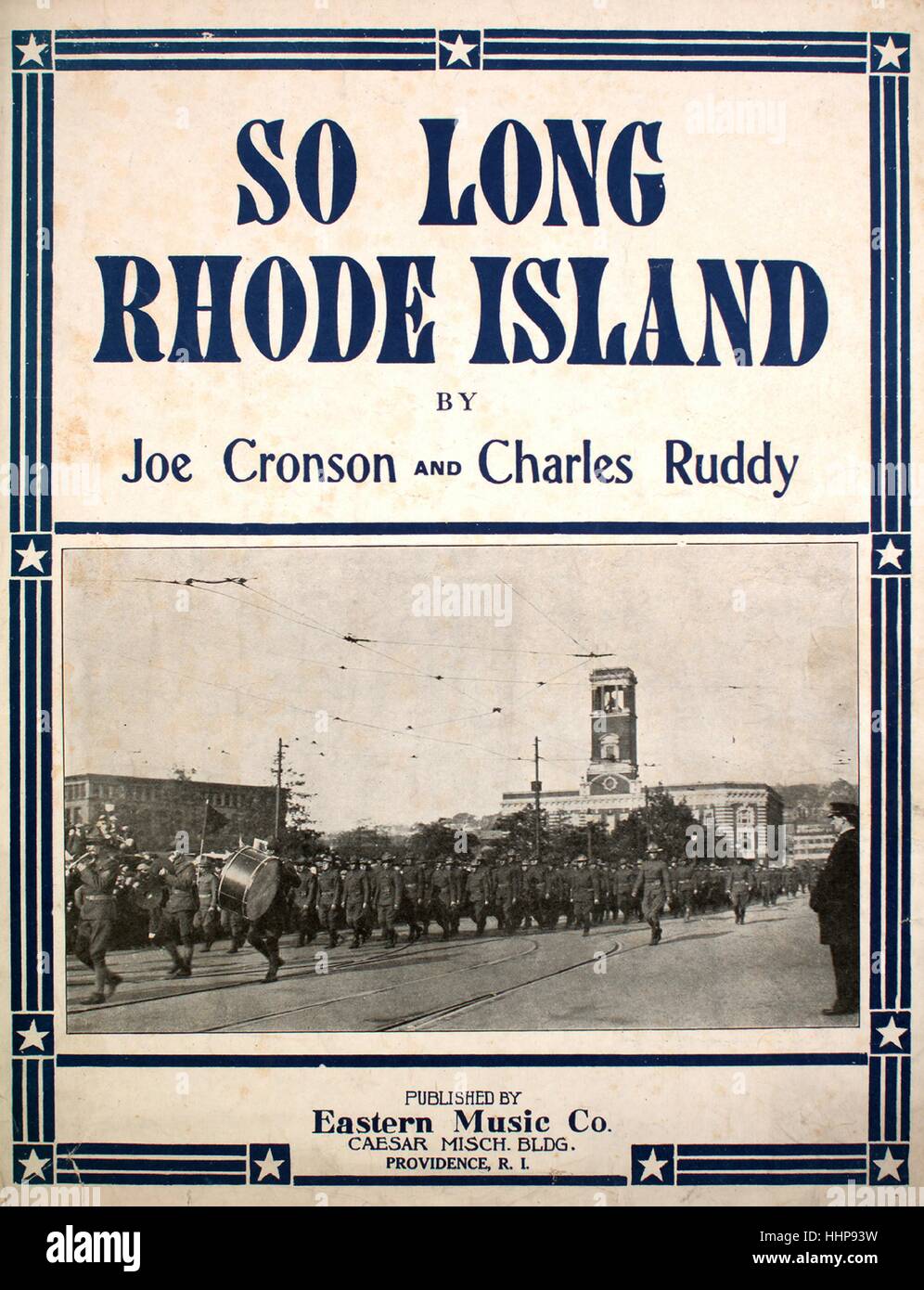 Sheet music cover image of the song 'So Long Rhode Island', with ...
