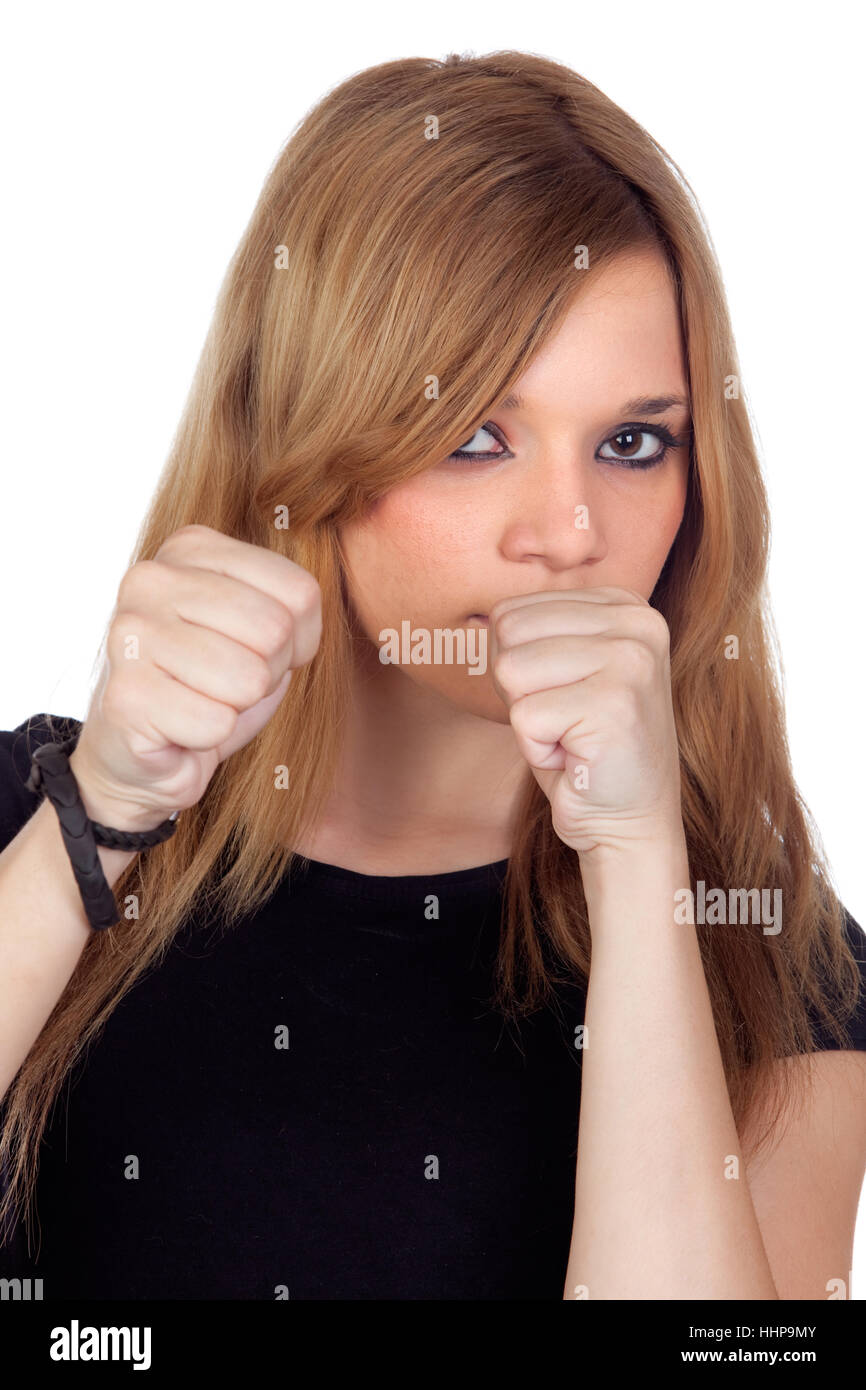 woman, gesture, finger, raving, furious, angry, irately, aggressive ...