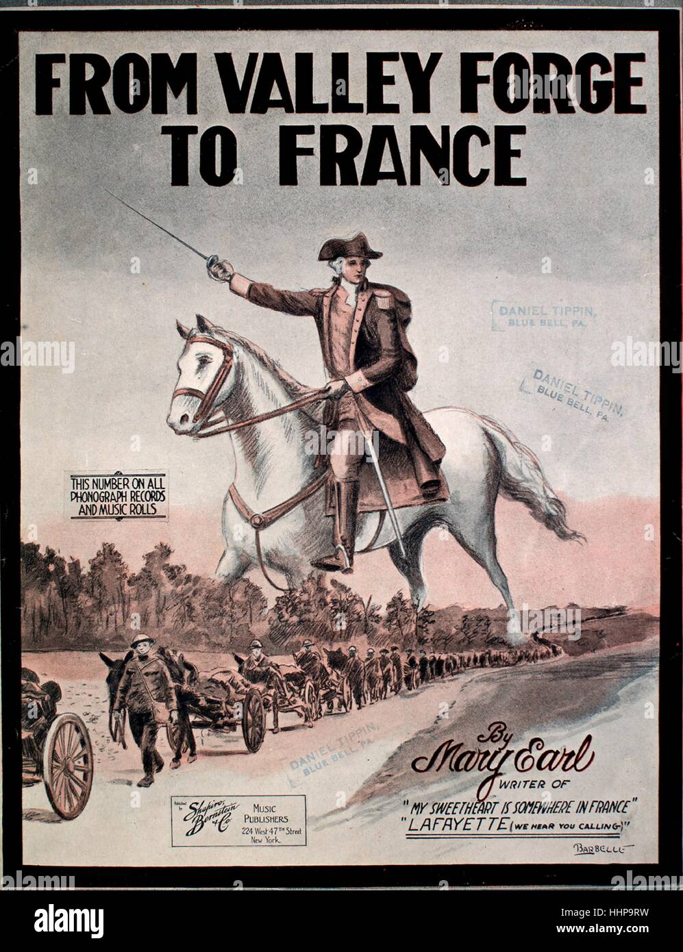 Sheet music cover image of the song 'From Valley Forge To France', with ...