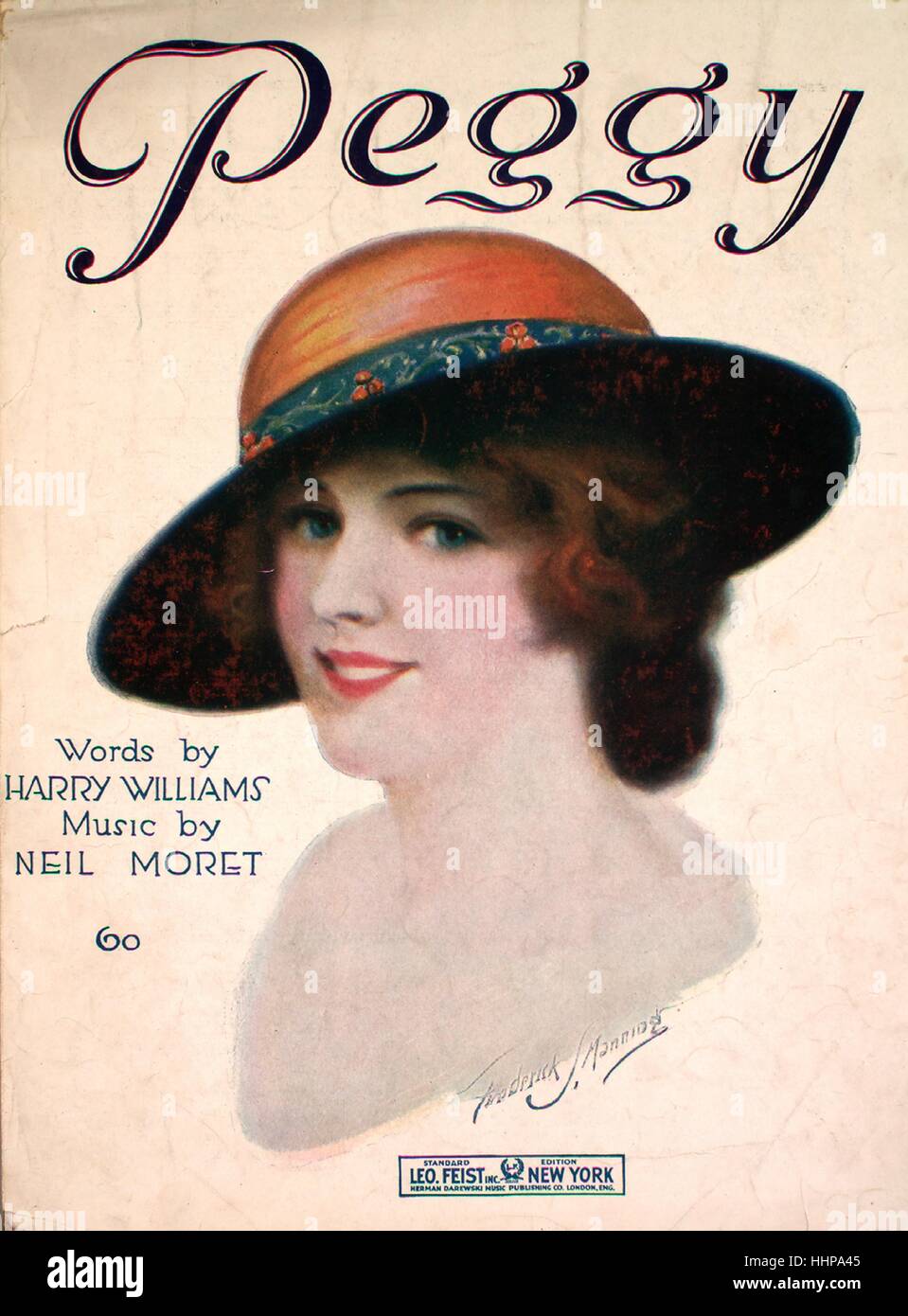 Sheet music cover image of the song 'Peggy', with original authorship ...