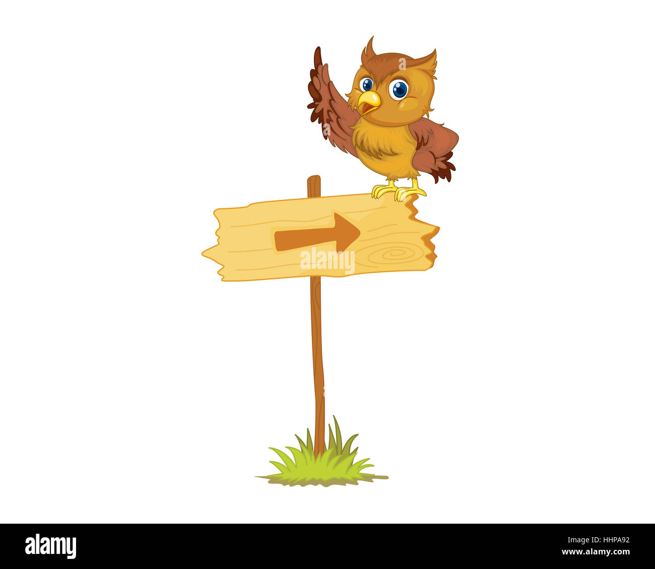 Illustration of an owl on a sign Stock Photo - Alamy