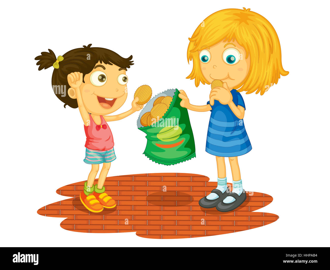 comic, cartoon, illustrations, friendship, isolated, female, person ...