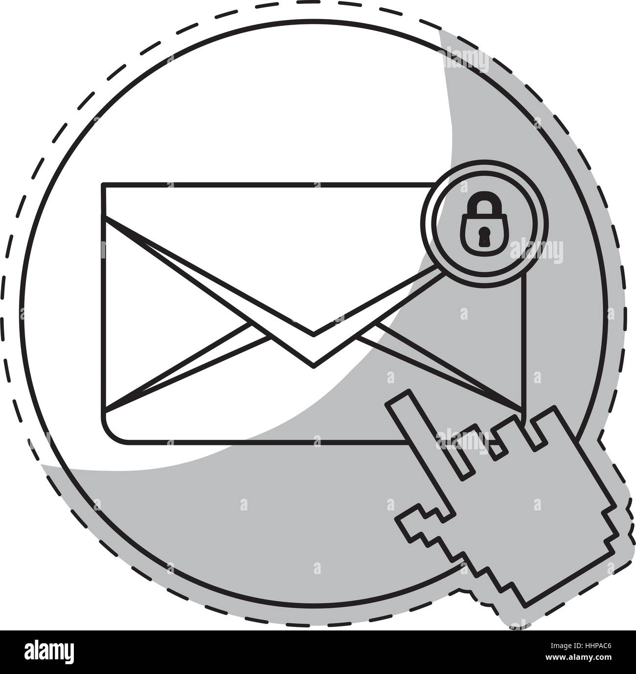 button with envelope and cursor icon over white background. vector ...