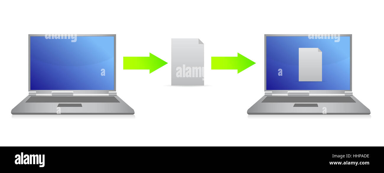 file transfer illustration design over white background Stock Photo - Alamy