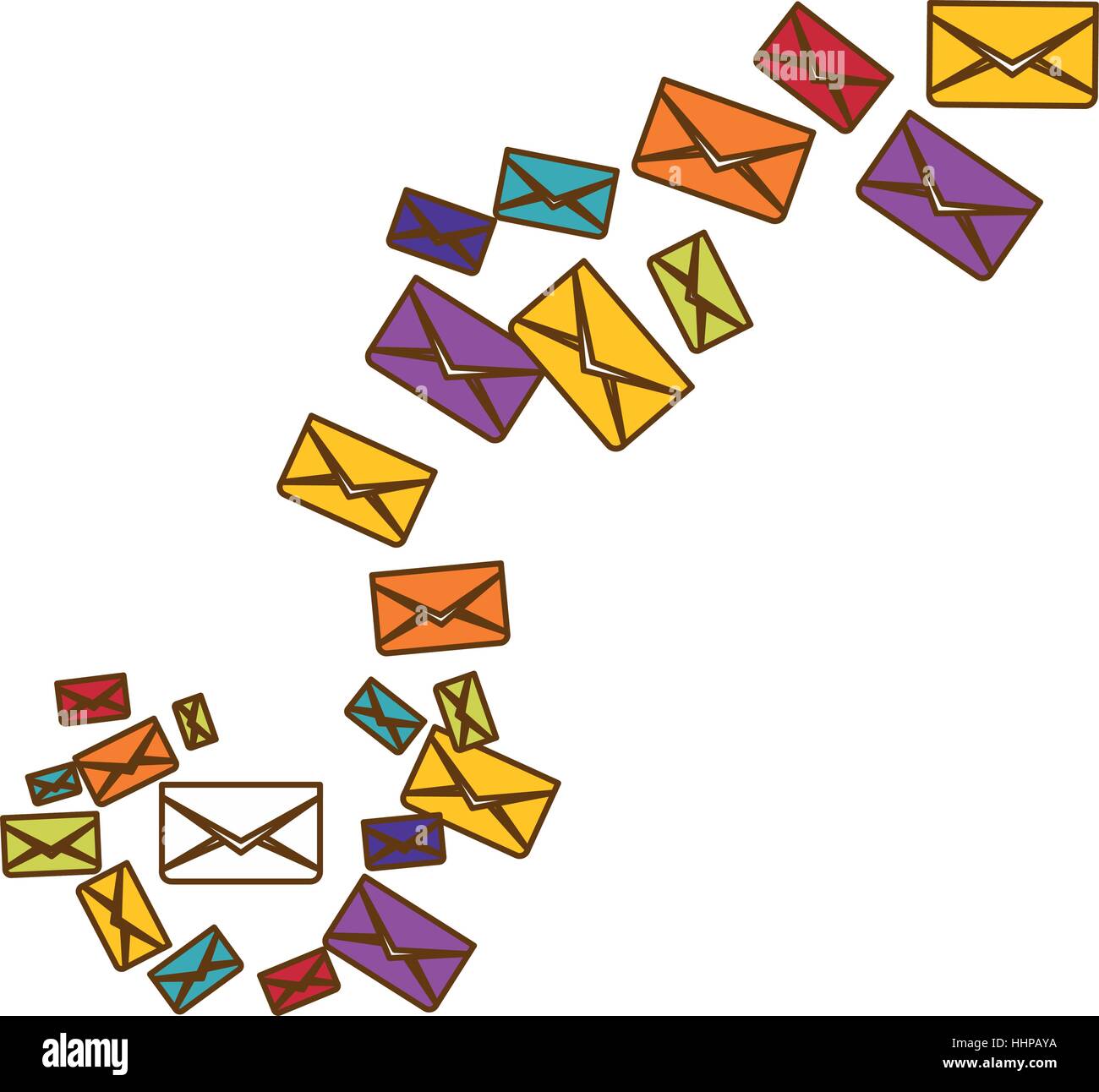 colorful envelopes over white background. vector illustration Stock ...