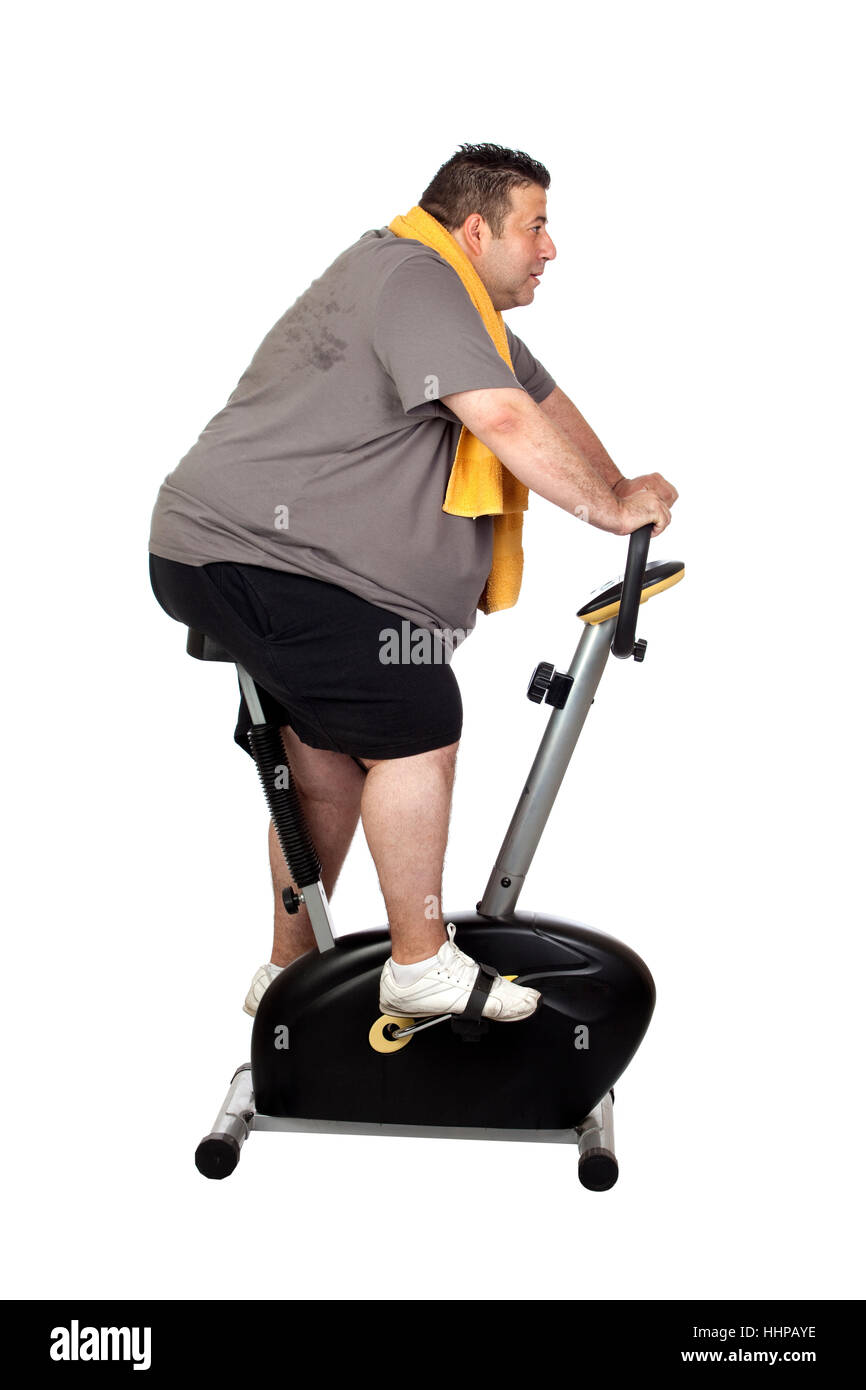 Obese man cycling hi-res stock photography and images - Alamy