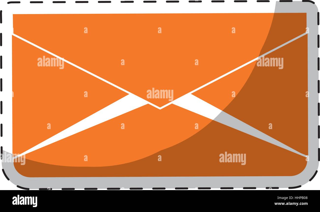 orange envelope icon over white background. colorful design. vector ...