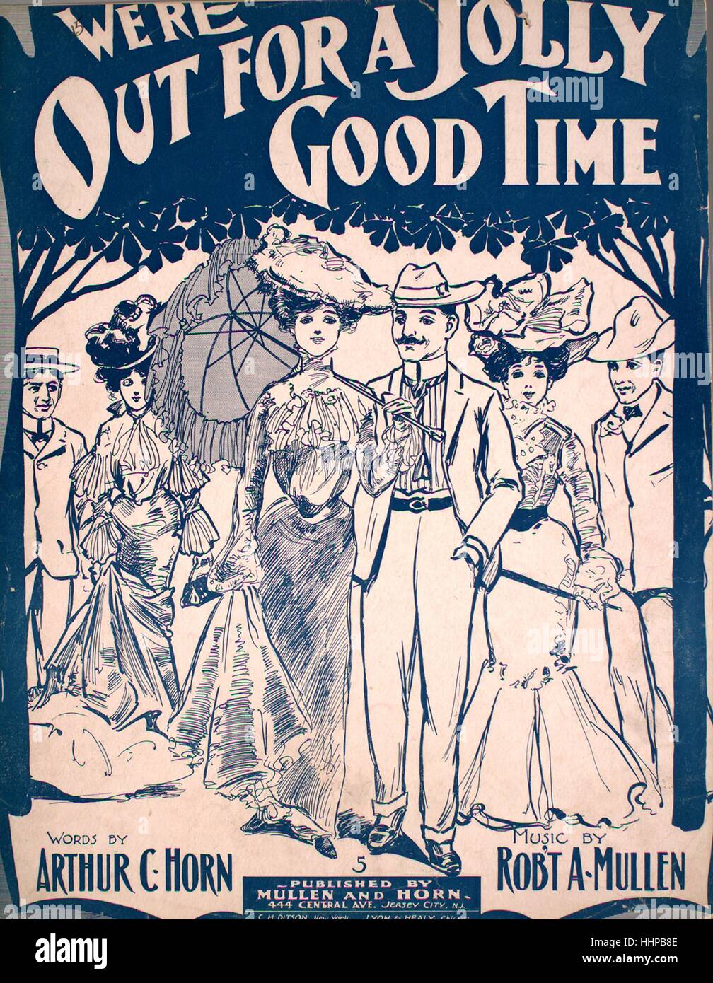 Sheet music cover image of the song 'We're Out For a Jolly Good Time ...