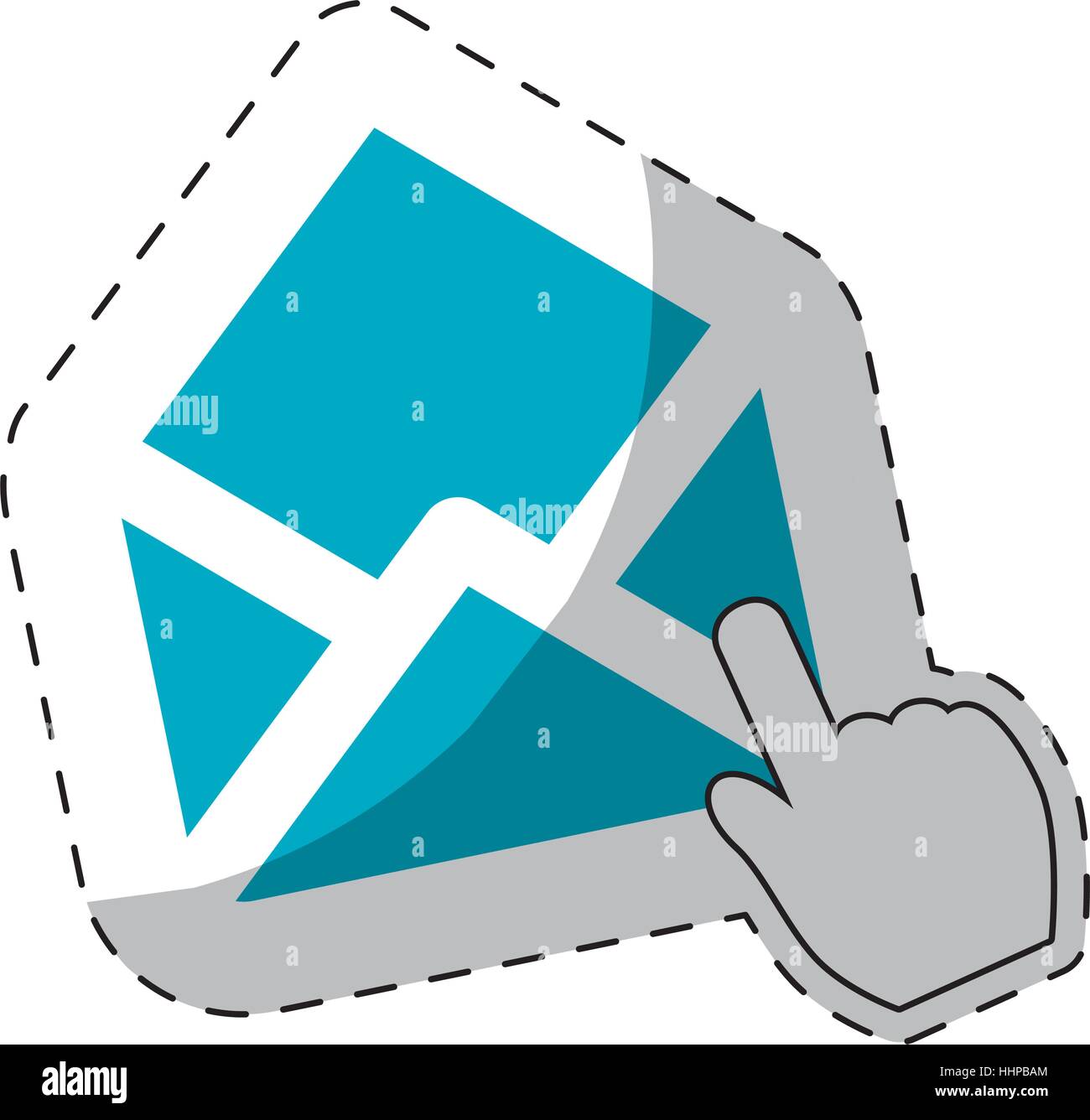 envelope with cursor icon over white background. colorful design ...