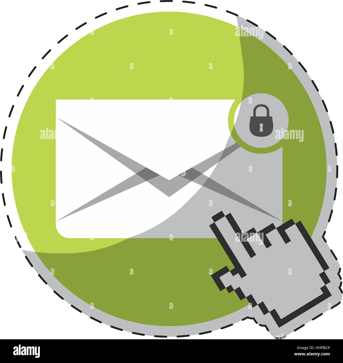 button with envelope and cursor icon over white background. vector illustration Stock Vector ...