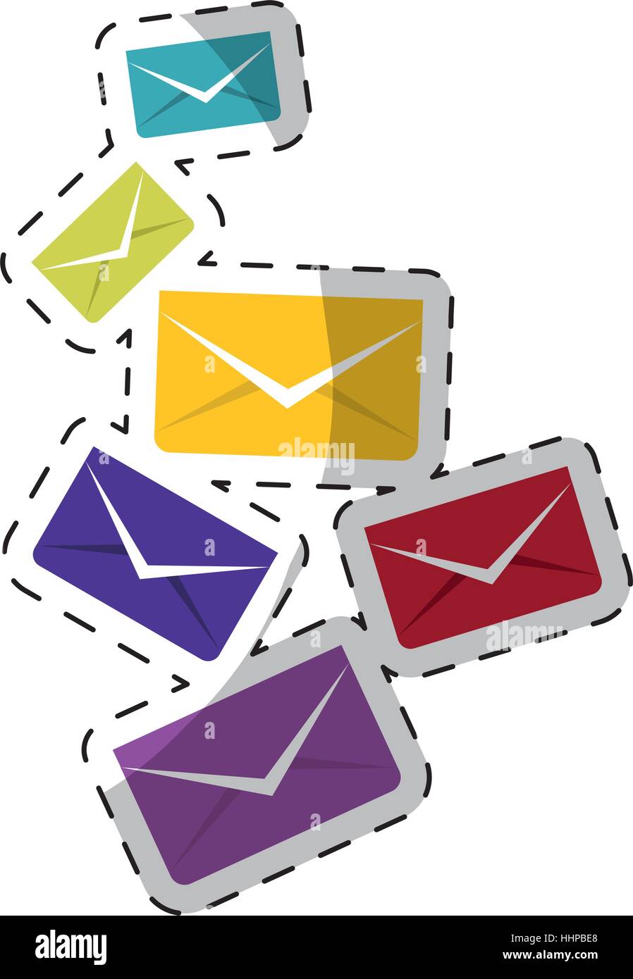 colorful envelopes over white background. vector illustration Stock ...