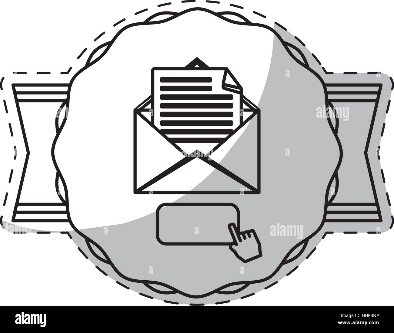 seal stamp with envelope icon over white background. vector ...
