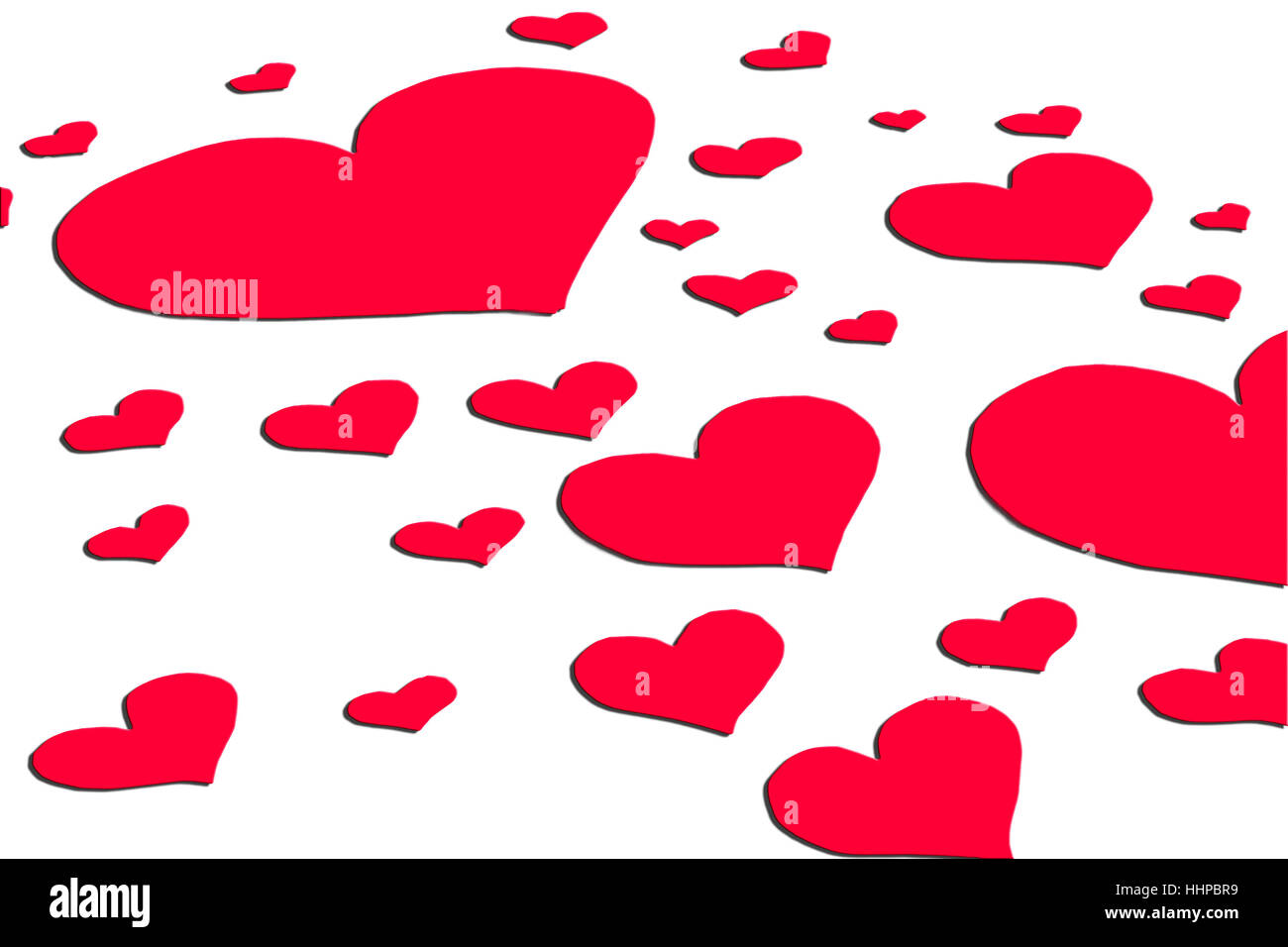 A full background of hearts of different size Stock Photo - Alamy