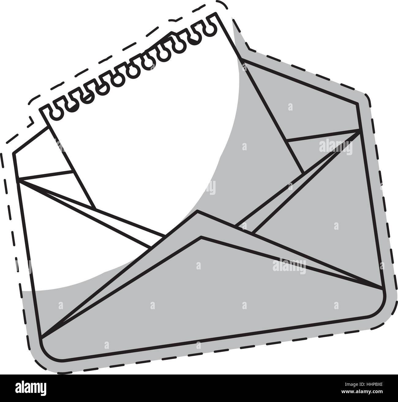 envelope with paper page over white background. vector illustration ...