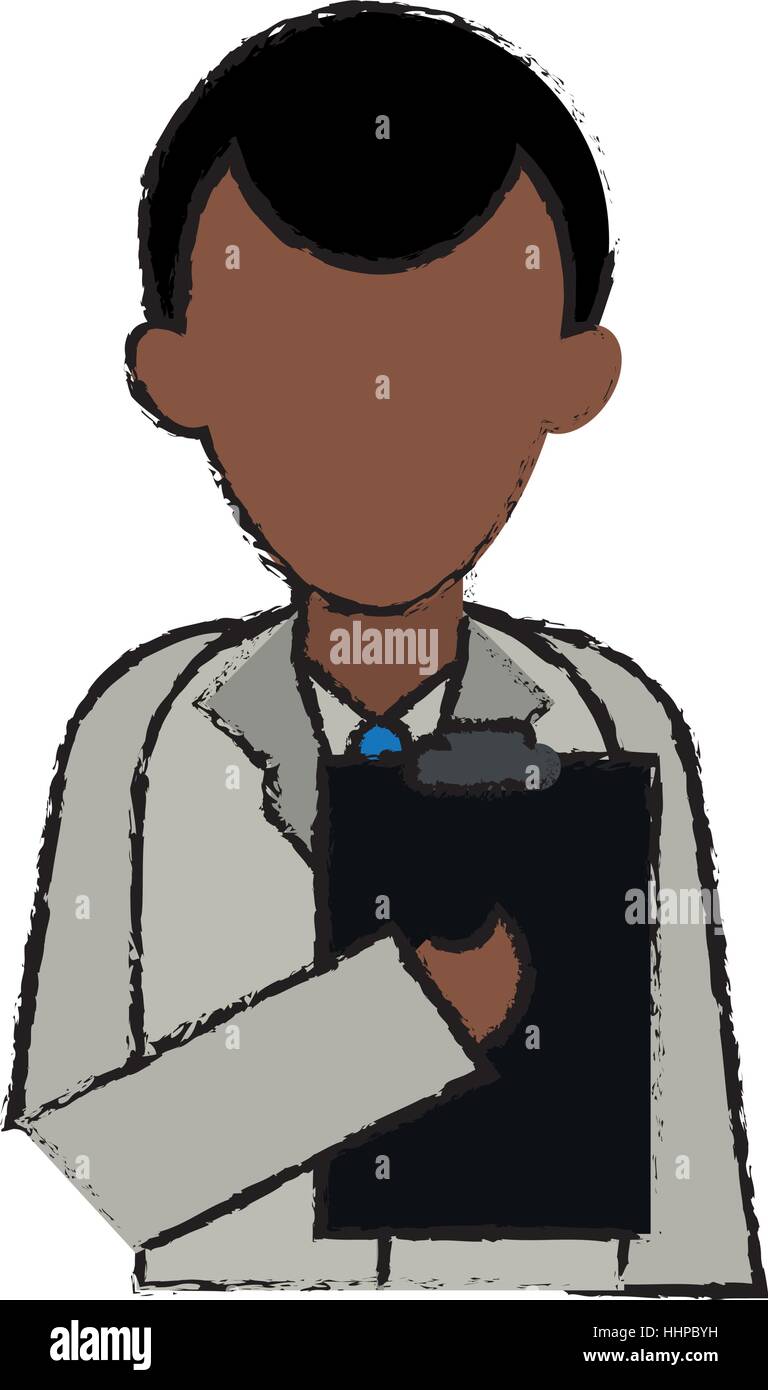 cartoon character doctor clipboard uniform medicine Stock Vector Image ...