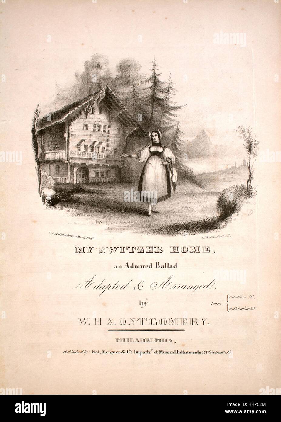 Sheet music cover image of the song 'My Switzer Home An Admired Ballad ...