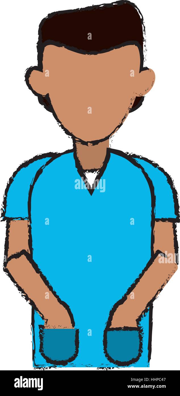 cartoon man hands pocket hospital practice healthy Stock Vector Image ...