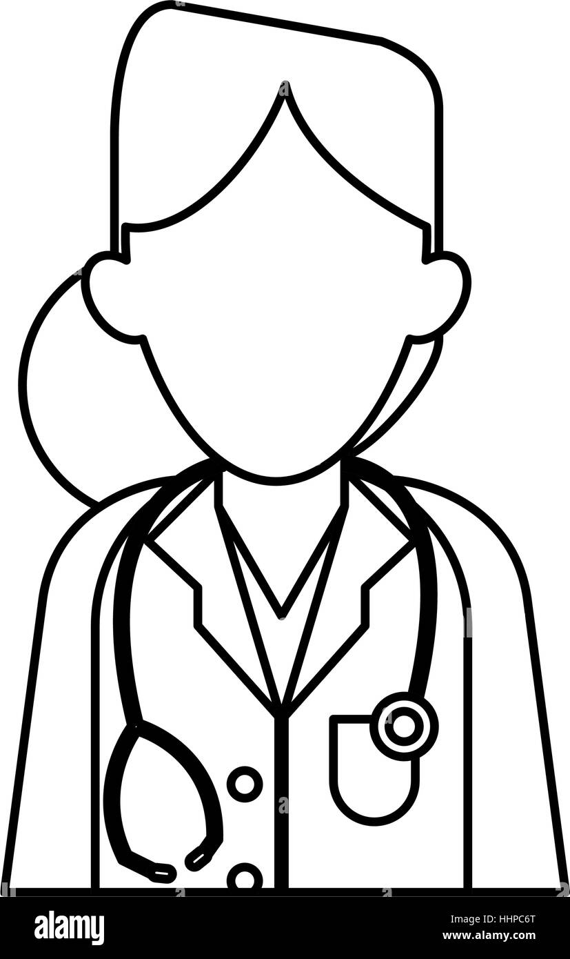 woman doctor therapist stethoscope diagnosis outline Stock Vector Image ... woman doctor therapist stethoscope diagnosis outline Stock Vector Image ...