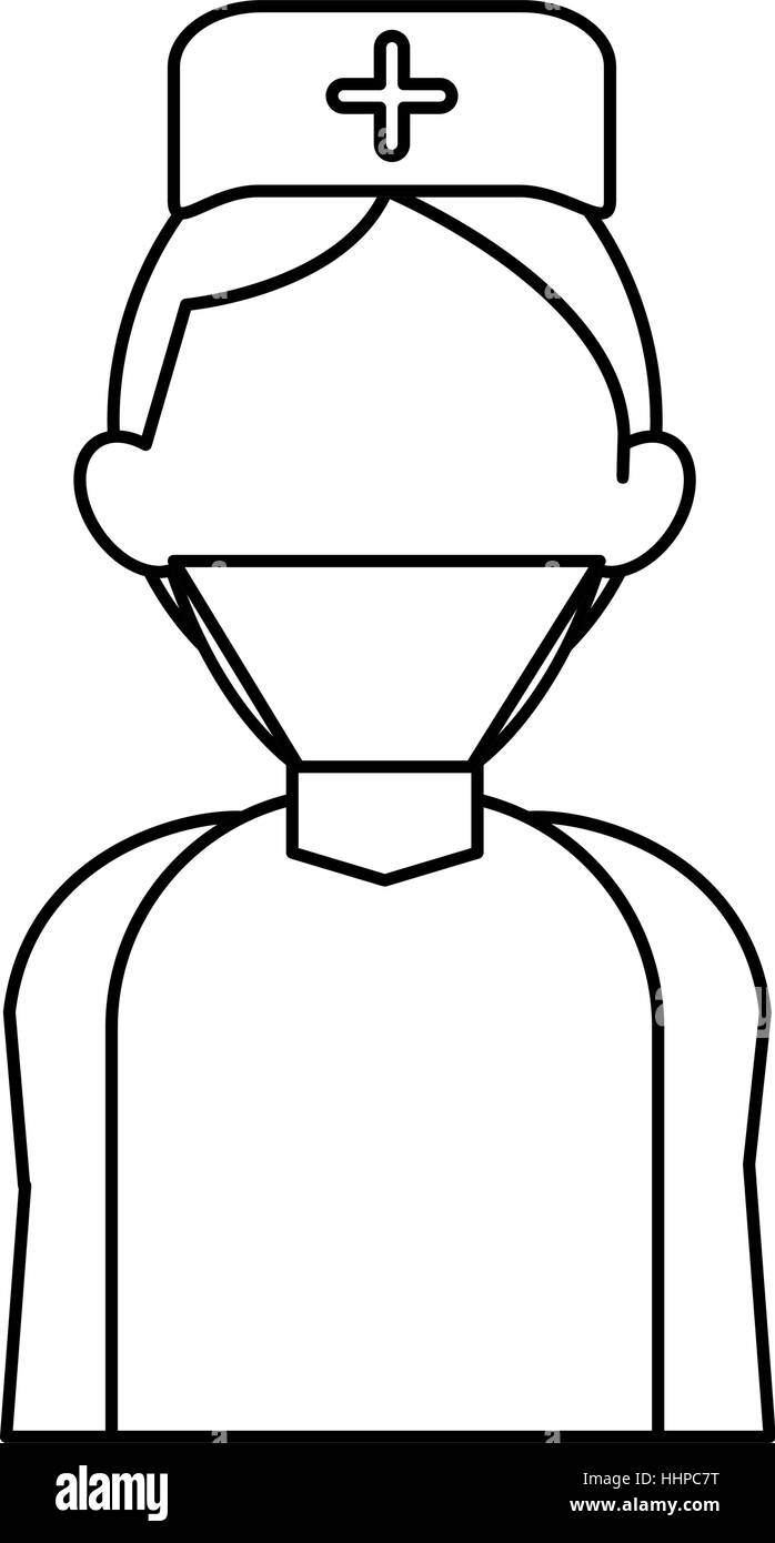 surgeon doctor wearing clothes medical uniform outline Stock Vector ...