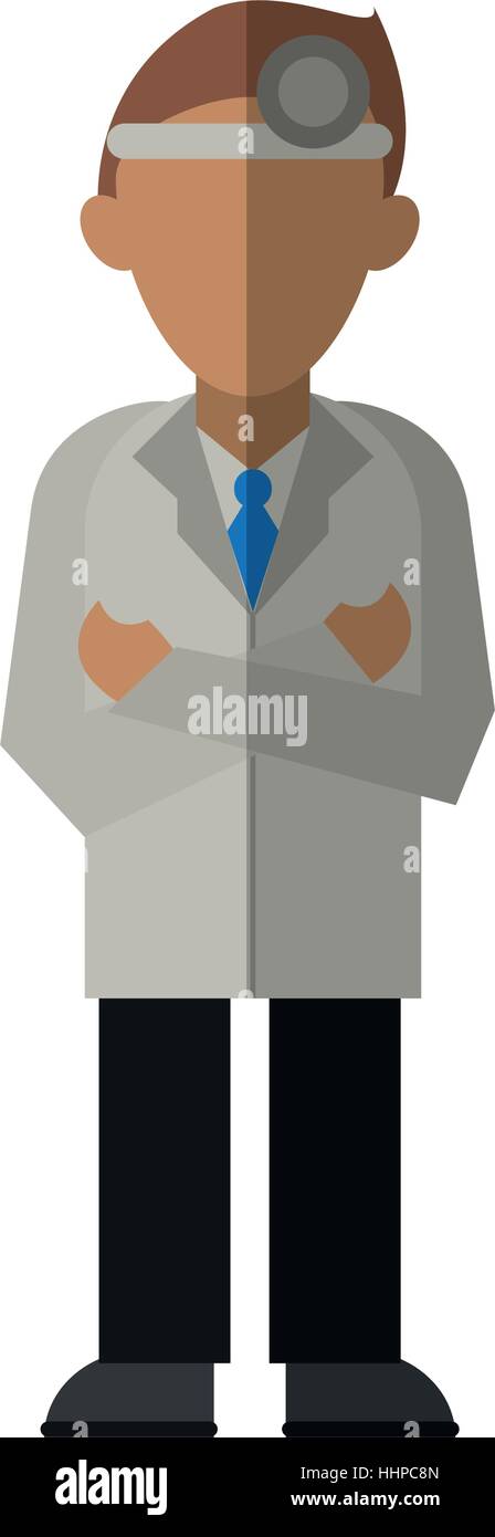 doctor crossed arms wearing head mirror medical consultation Stock ...