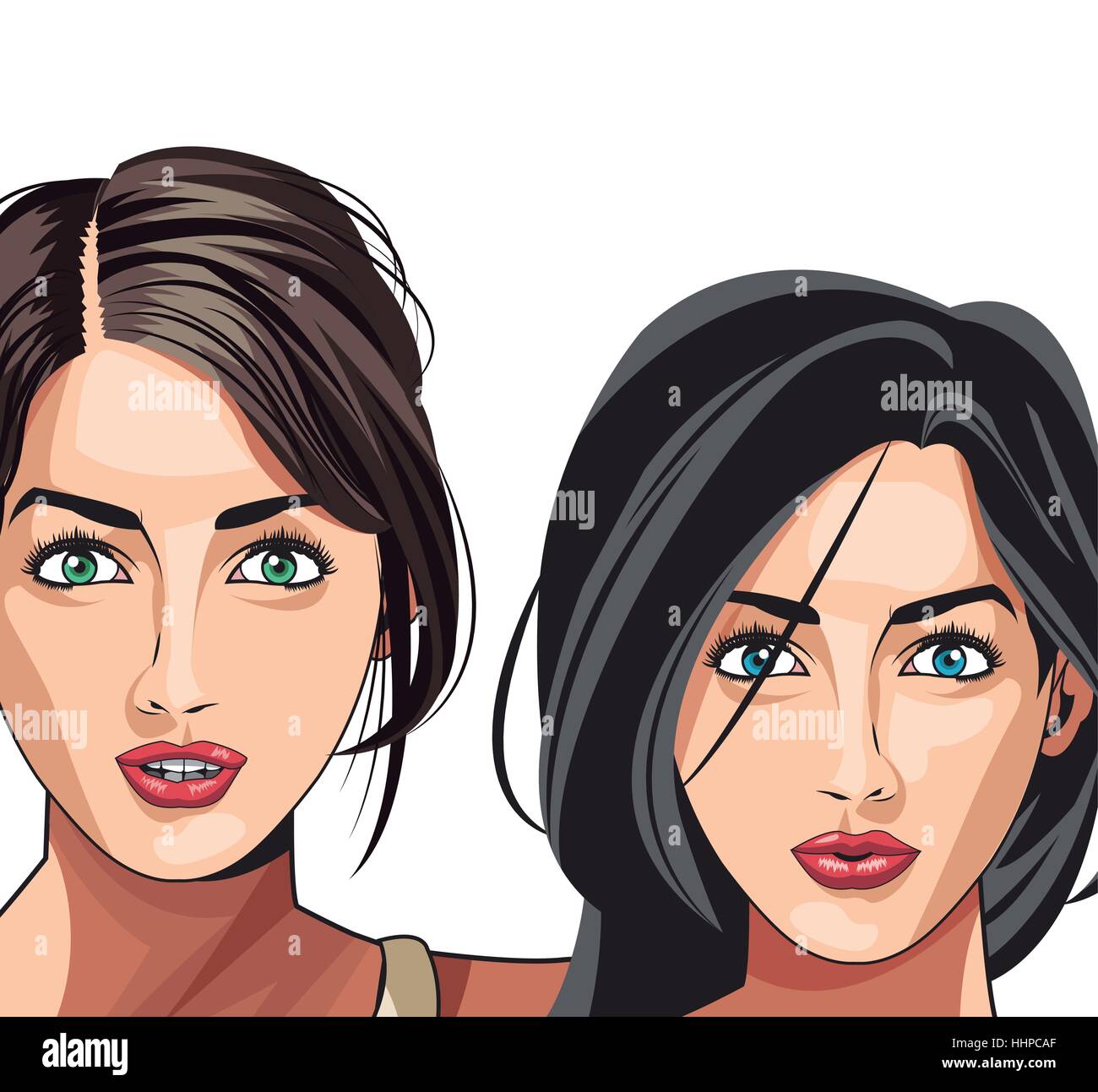 two gils beauty fashion model Stock Vector Image & Art - Alamy