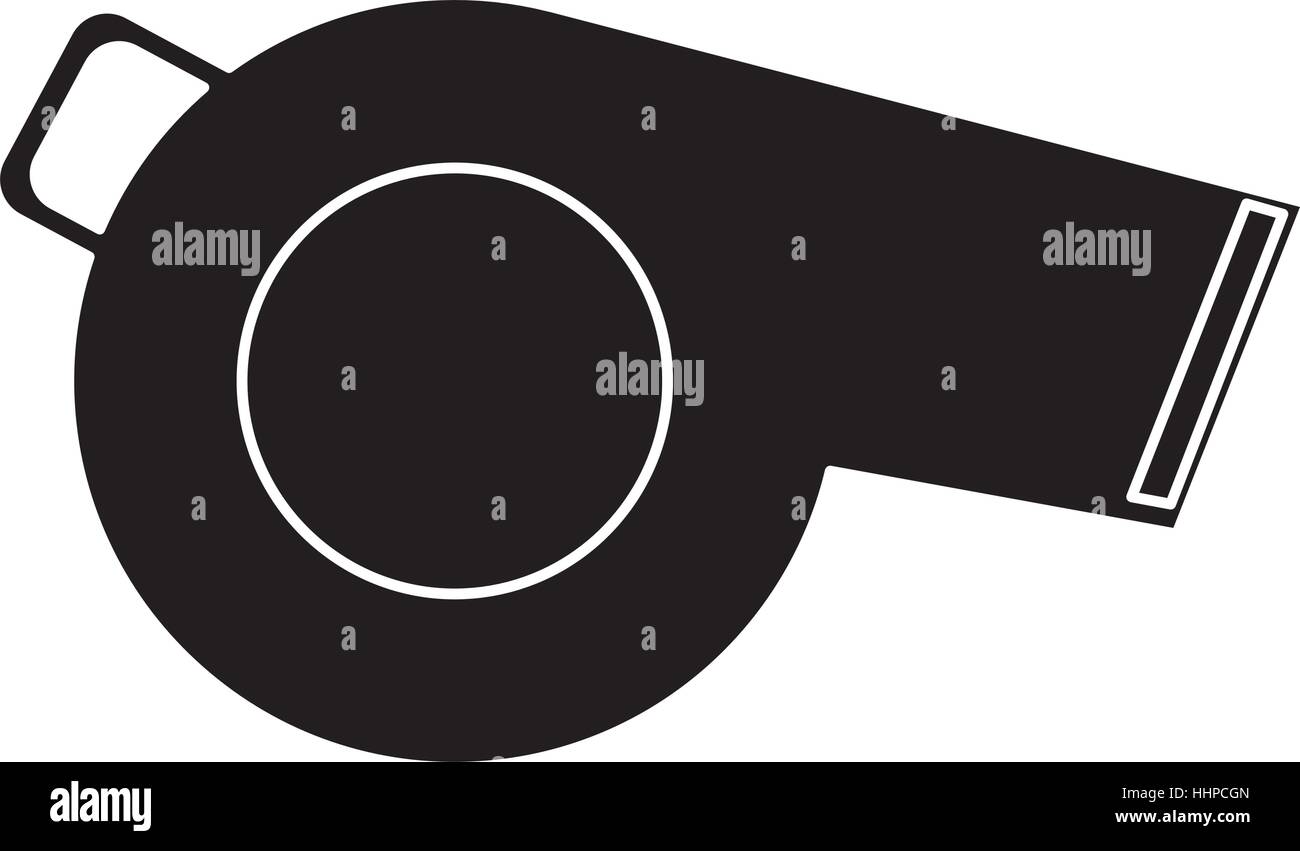 silhouette referee whistle american football icon Stock Vector Image ...