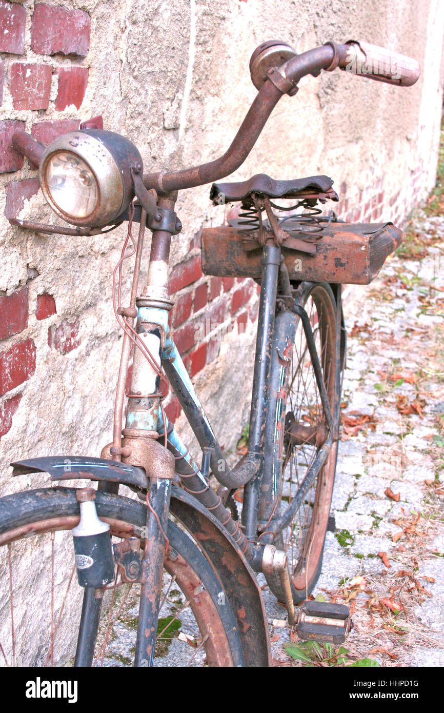 antique, wall, old-timer, rusty, brick, bike, bicycle, cycle, old ...