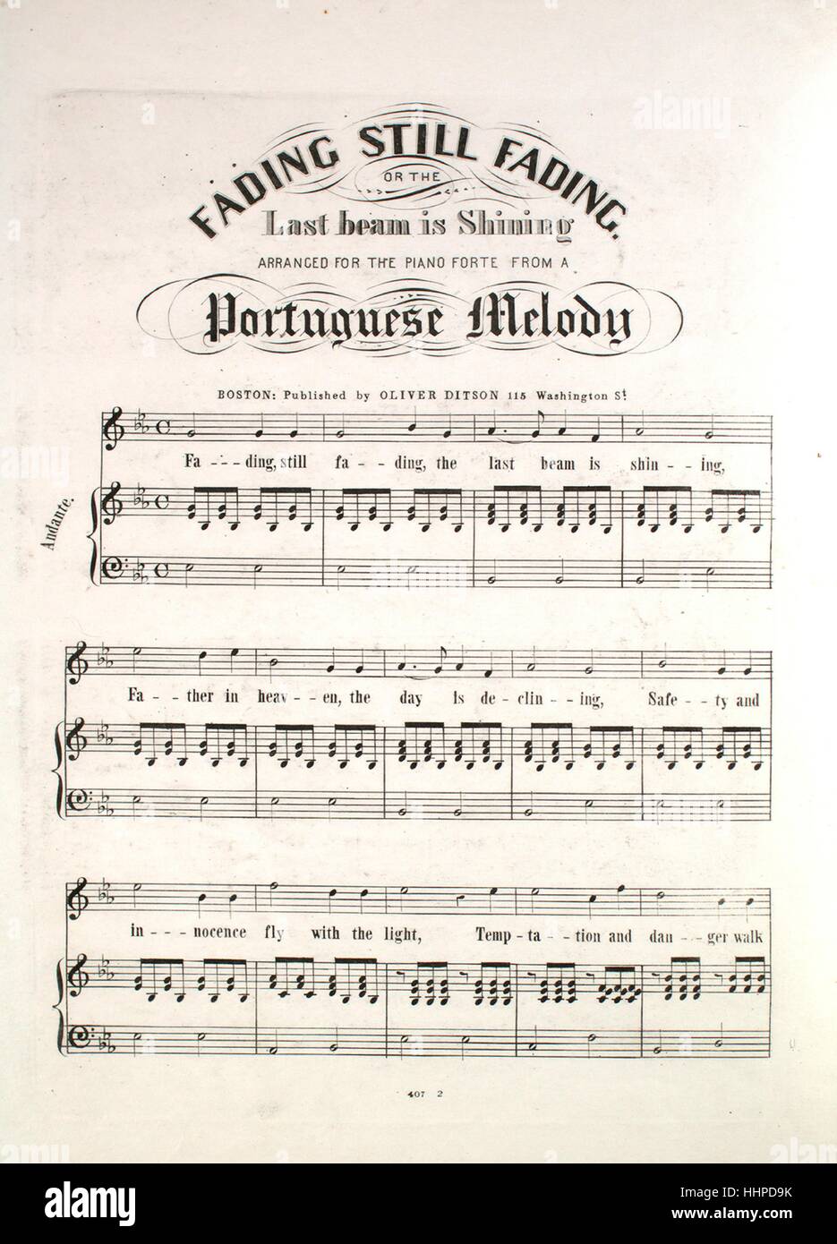 Sheet music cover image of the song 'Fading Still Fading, or, The Last ...