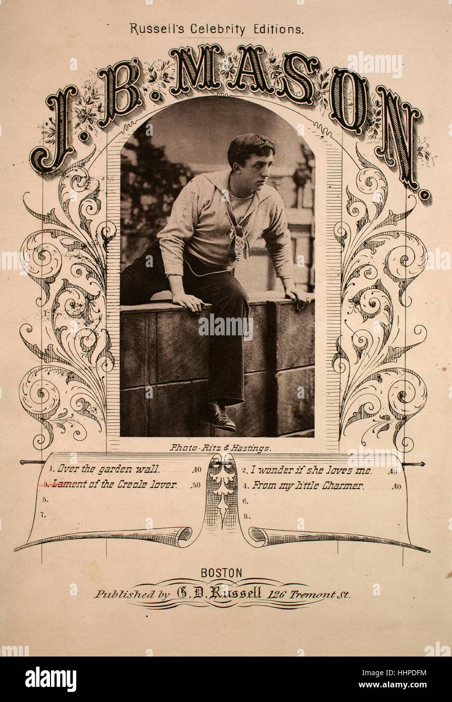Sheet music cover image of the song 'Russell's Celebrity Edition JB Mason No 3 Lament of the ...