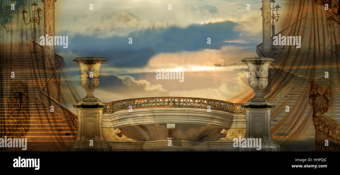 upwards, heaven, paradise, cloud, clock, date, time, time indication ...