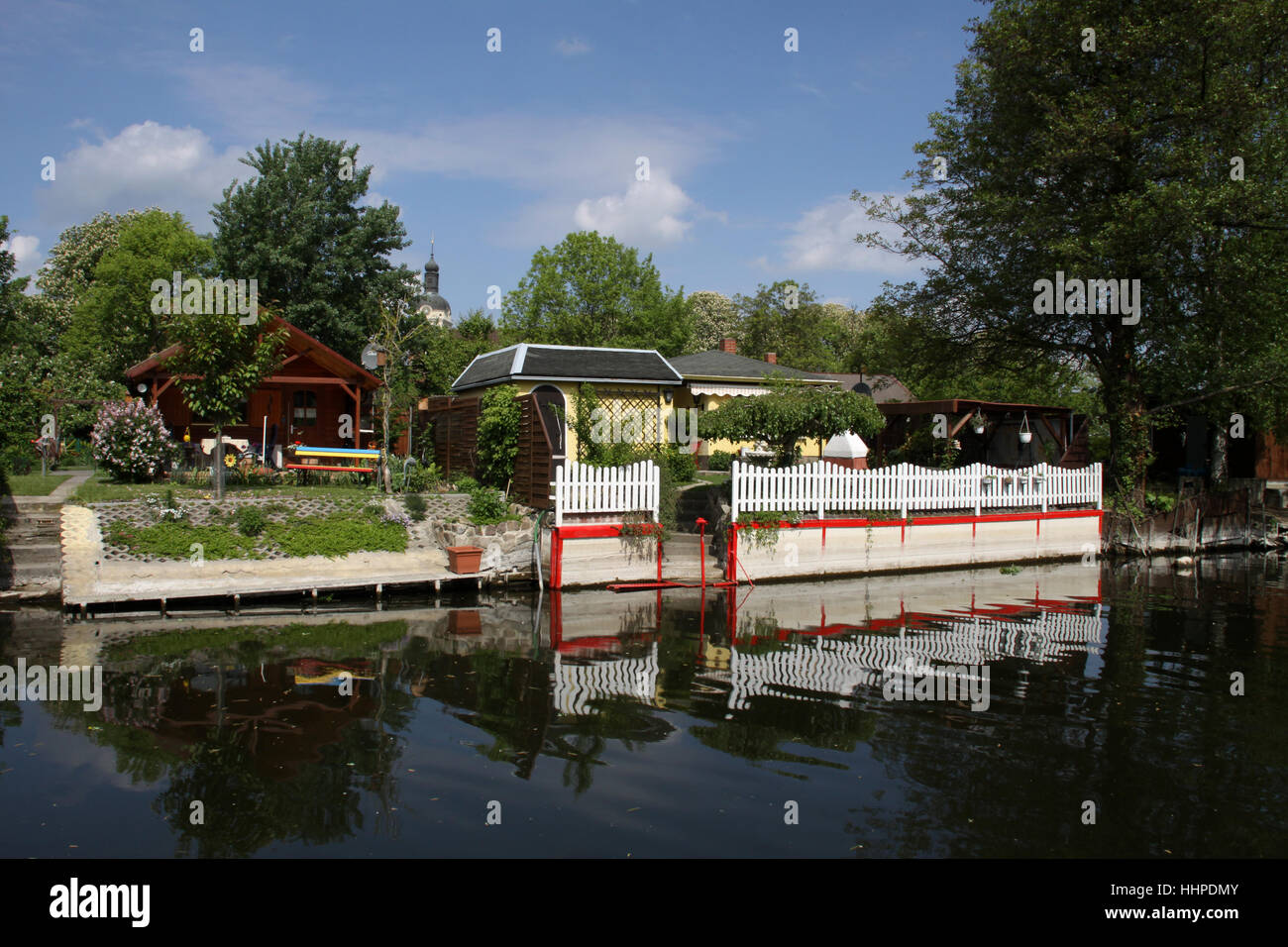 garden, gardens, allotment garden, bowers, allotments, bank, water ...