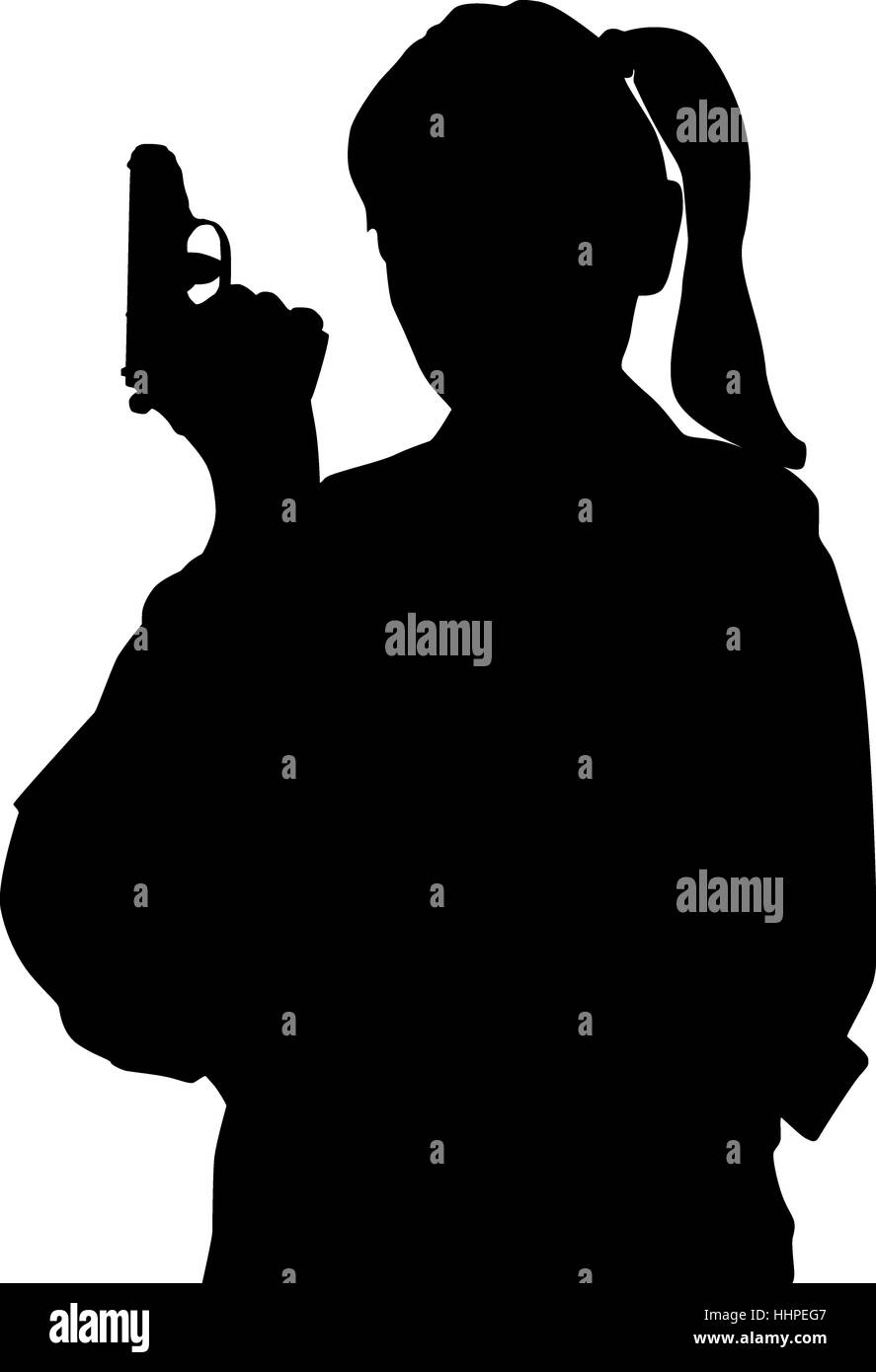 Girl With Gun Vector