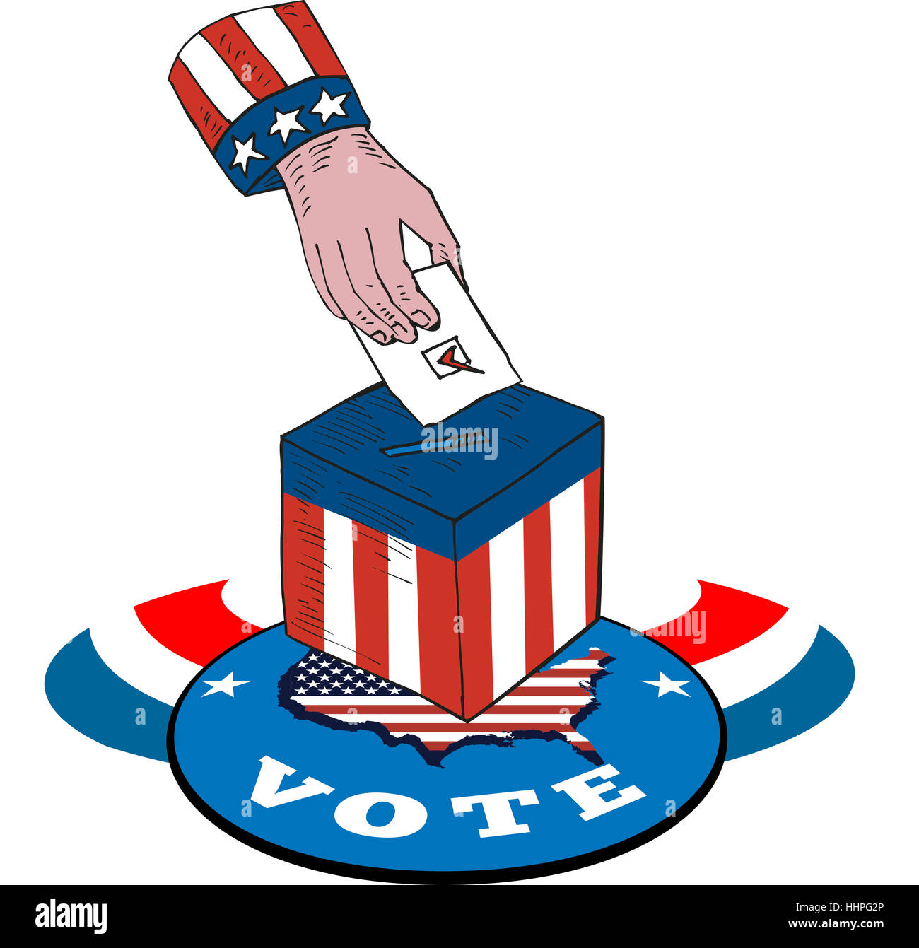 graphics, illustration, flag, vote, voting, mark, box, boxes, retro ...