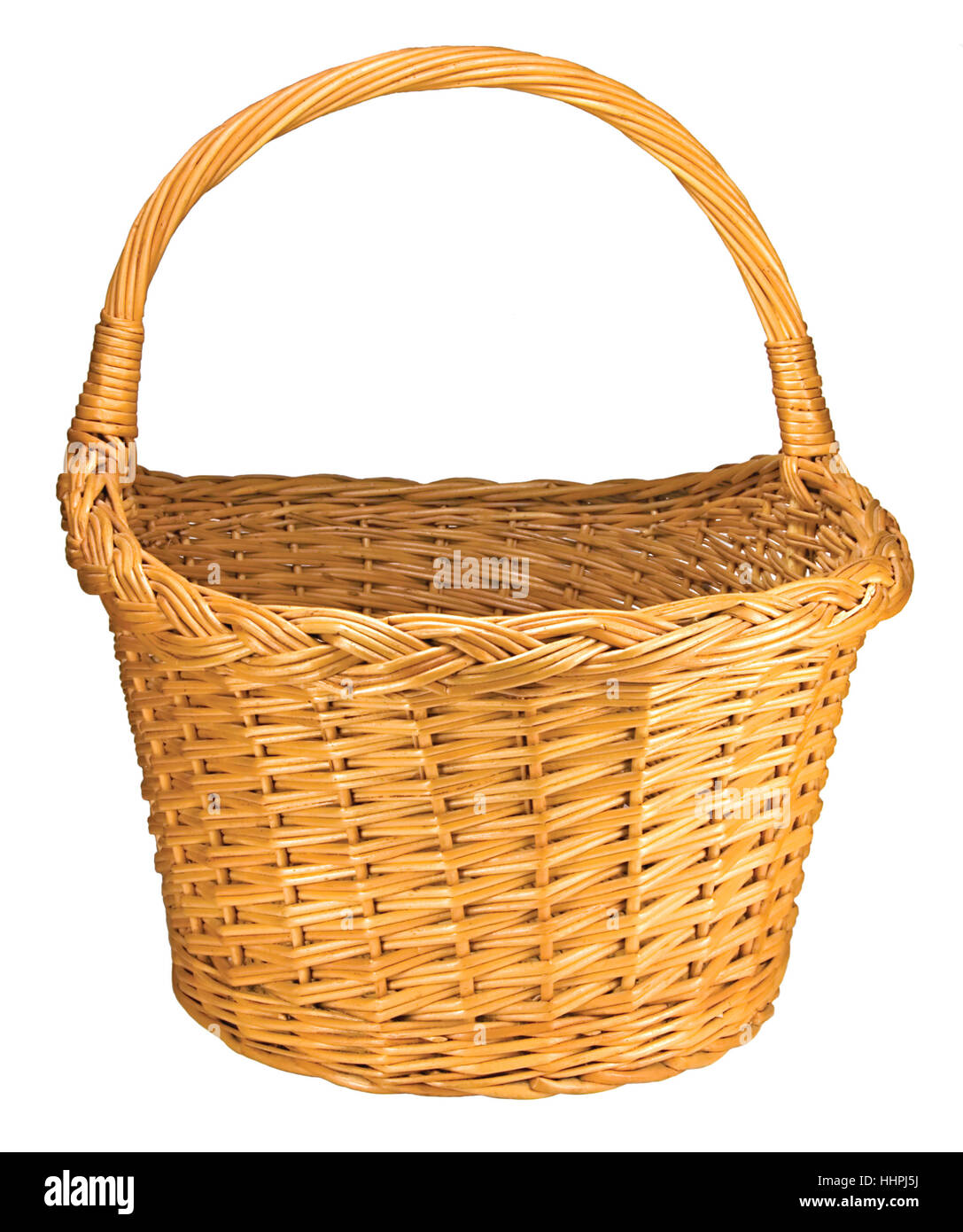 Splint Willow Wicker Basket, Beige Bright Isolated Large Detailed ...