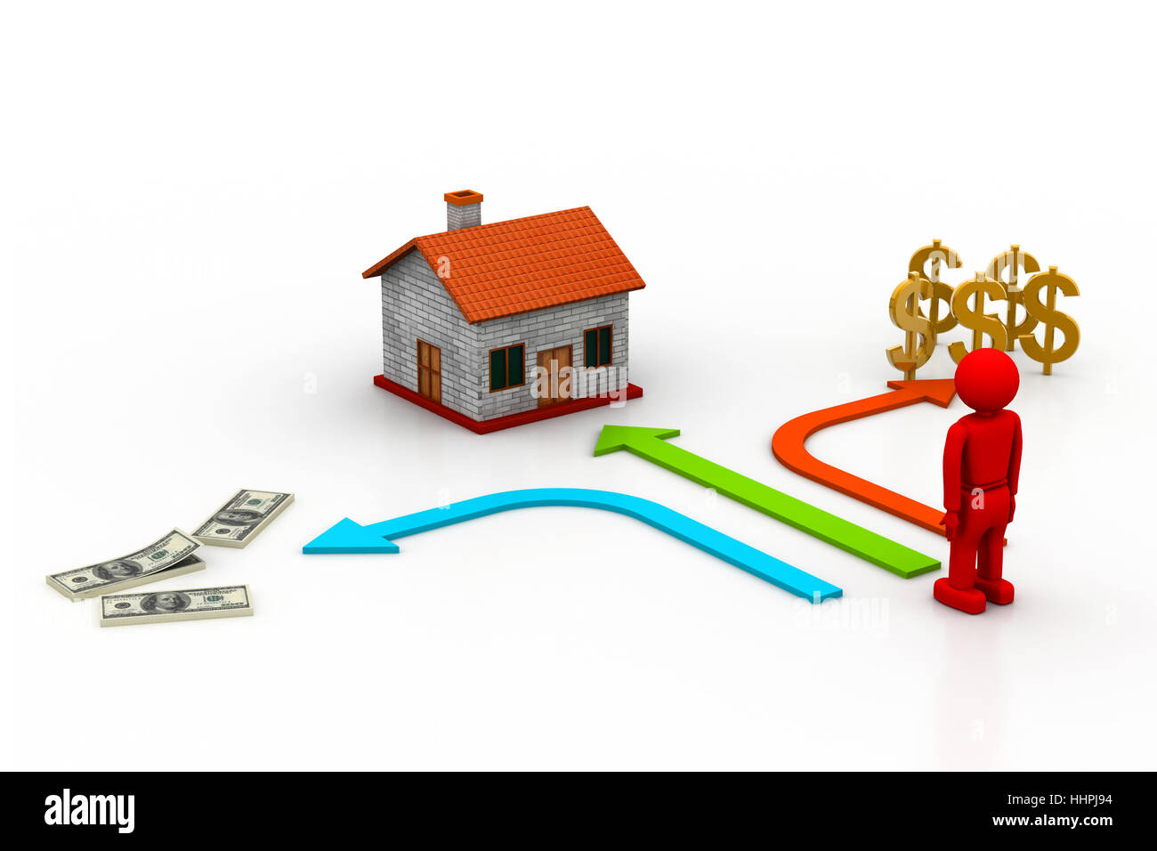 bank, lending institution, house, building, build, isolated, model ...