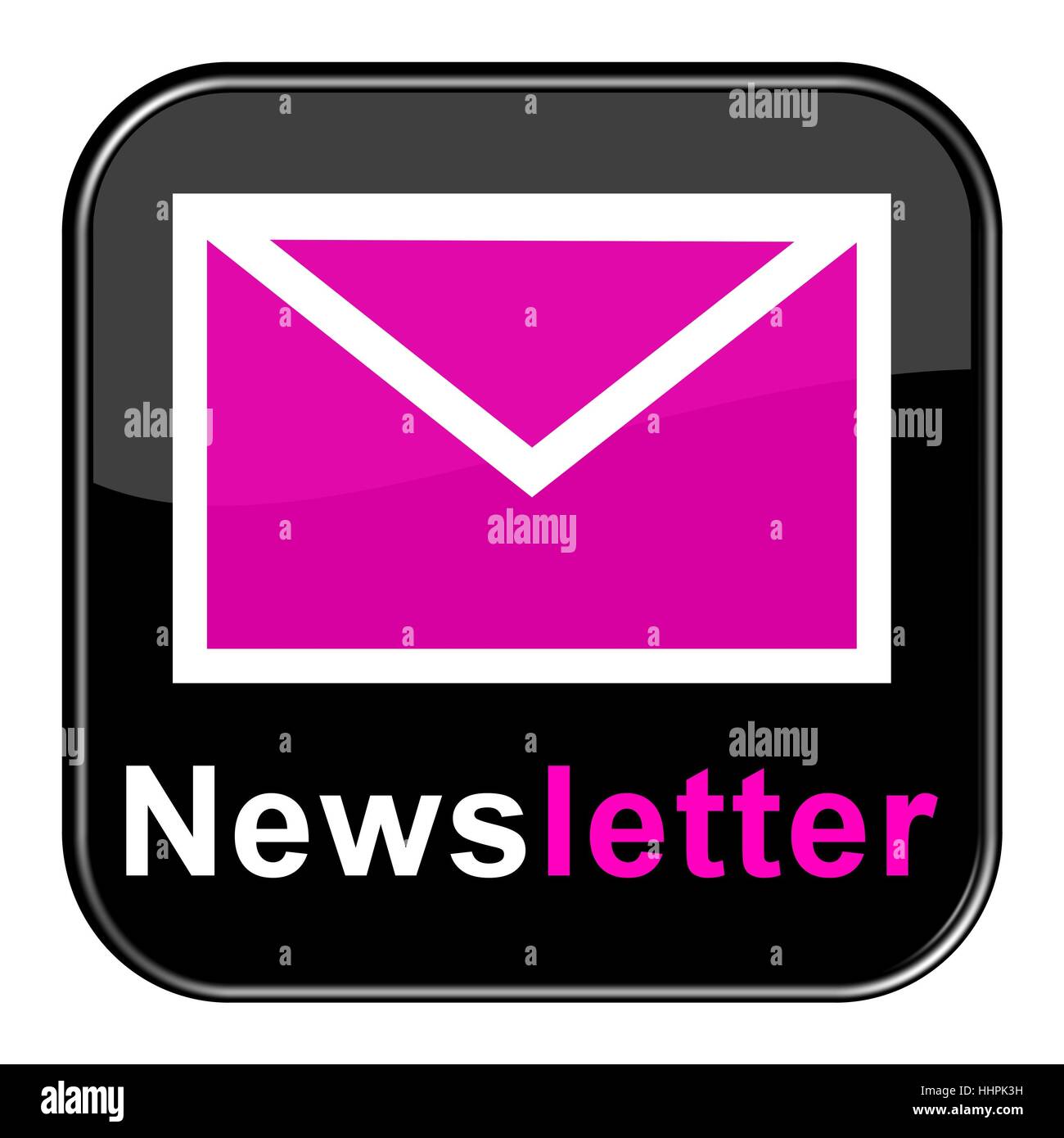 button with pink letter symbol: subscribe to newsletter Stock Photo - Alamy