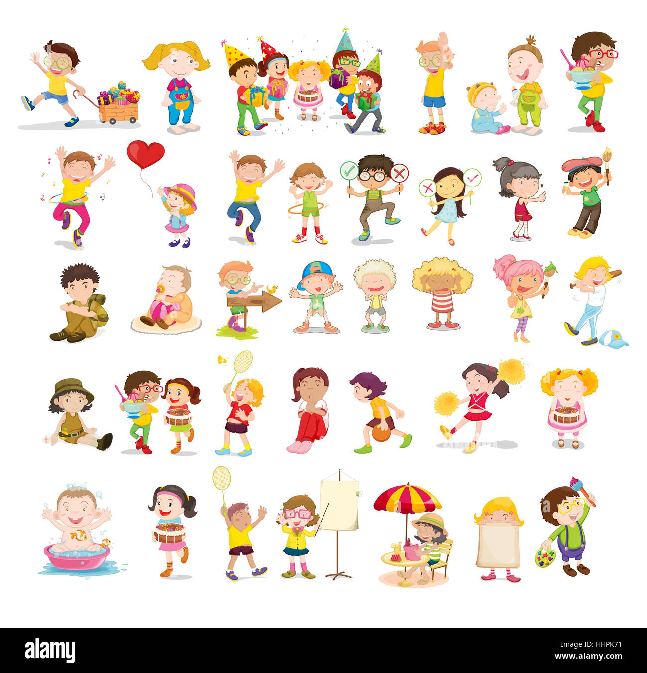 Boy playing badminton cartoon illustration hi-res stock photography and ...