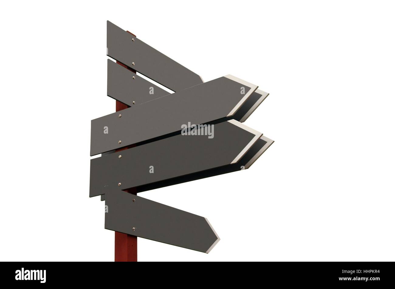 Signpost showing different directions with empty boards. Add your own ...