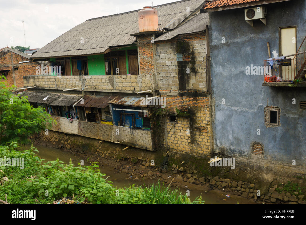 Slums from behind with tree photo taken in Depok Indonesia Stock Photo ...