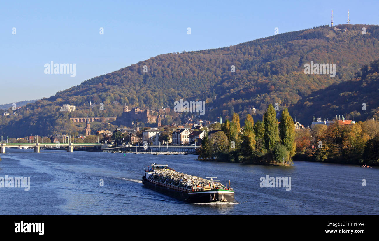 the neckar at heidelberg Stock Photo - Alamy