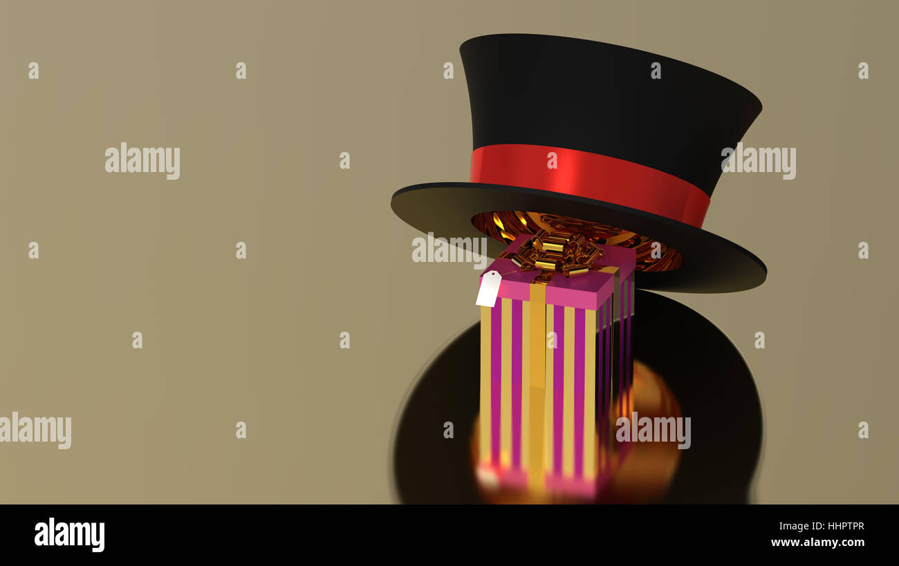 present, holiday, hat, golden, illustration, gift, box, boxes ...