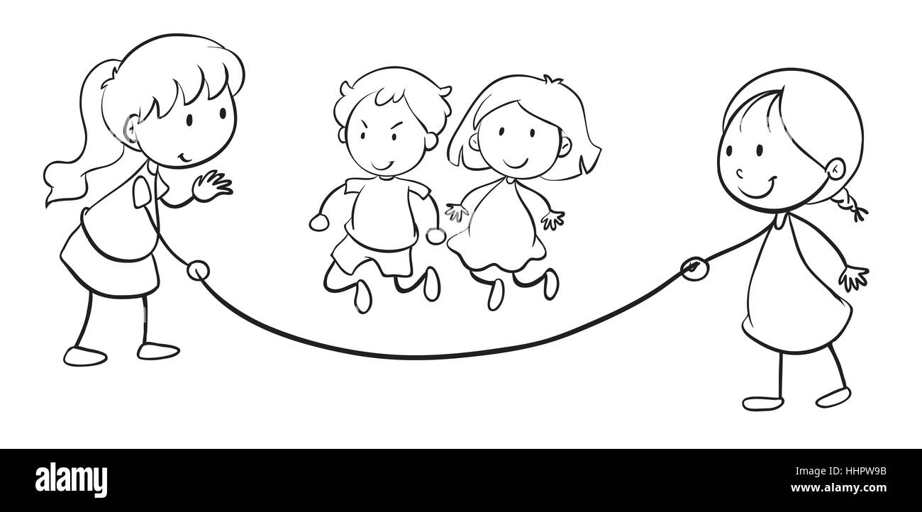 Skipping Clipart Black And White