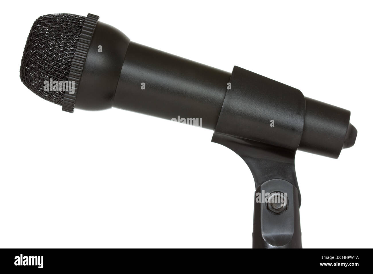 black wireless microphone isolated on white background Stock Photo - Alamy