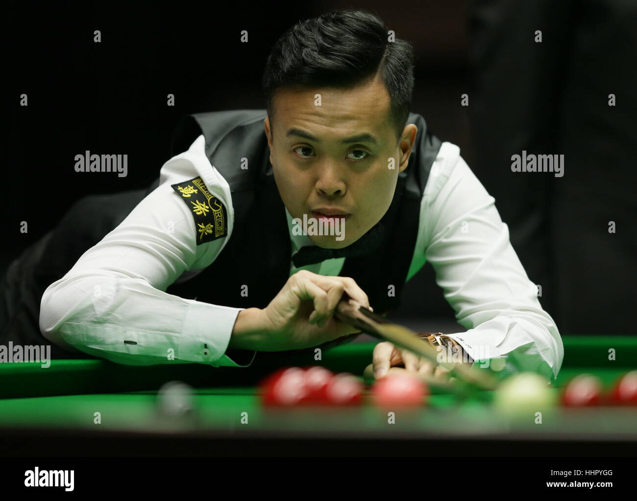 London, UK. 19th Jan, 2017. Marco Fu from Hong Kong competes during the ...
